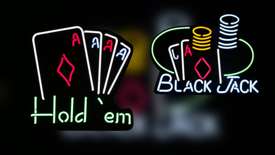 Black Jack And Hold Em Neon Signs for sale at The Eddie Vannoy ...