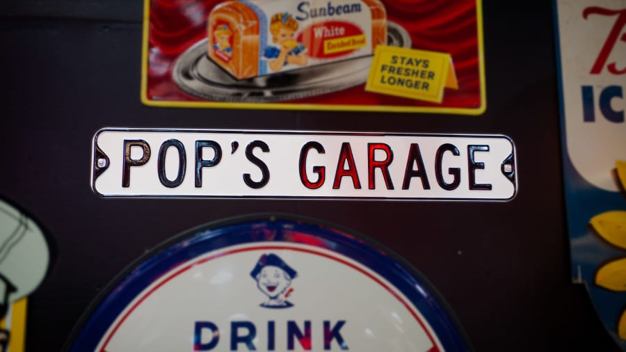 Pop's Garage Metal Street Sign at The Eddie Vannoy Collection 2020 as ...
