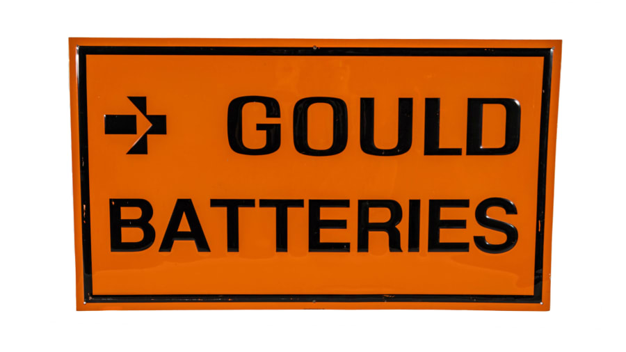 Gould Batteries Single-Sided Embossed Tin Sign at Harrisburg 2022 as ...