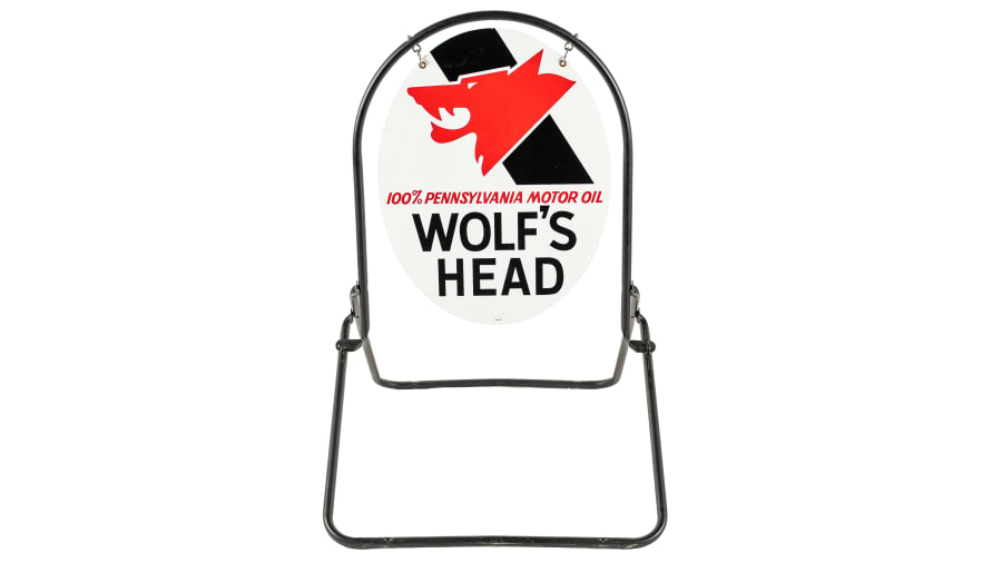 1970 Wolf's Head Double-Sided Tin Curb Sign at Harrisburg 2022 as Z320 ...