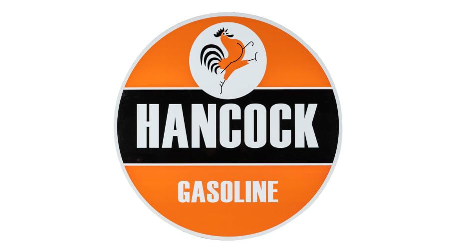 Hancock Gasoline Single-Sided Tin Sign at Harrisburg 2022 as Z333 ...