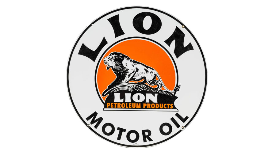 2015 Lion Motor Oil Single-Sided Tin Sign at Harrisburg 2022 as Z338 ...