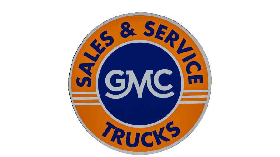 GMC Trucks Sales and Service Single-Sided Tin Sign for sale at ...