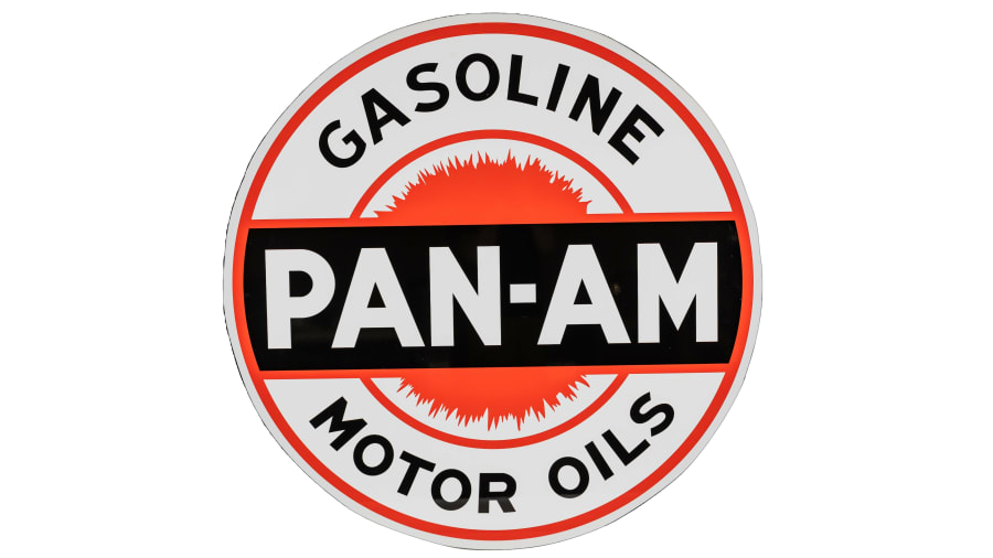 Pan-Am Gasoline and Motor Oil Single-Sided Tin Sign for Sale at Auction ...