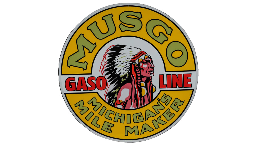 Musgo Gasoline Single-Sided Tin Sign at Harrisburg 2022 as Z442 - Mecum ...