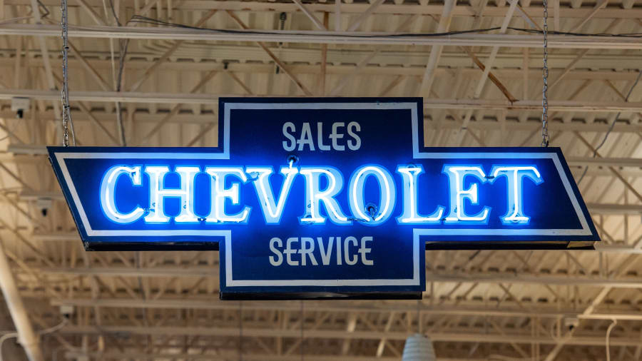 Chevrolet Sales and Service Double-Sided Neon Sign for Sale at Auction ...