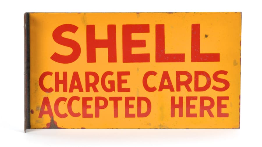 Shell Charge Cards Accepted Here Sign DSPF 17.5x10 at The Road Art ...