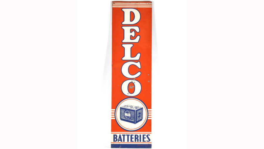Delco Batteries Vetrical Sign SST 18.5x63 at The Road Art Auction 2015 ...