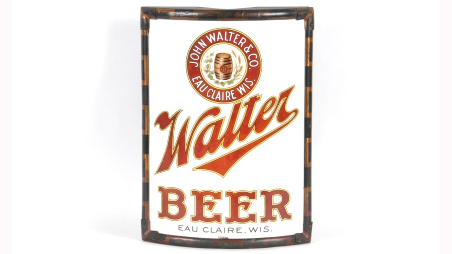 Walter Beer Curved Glass Sign SS 16x22x4 at The Road Art Auction 2015 ...