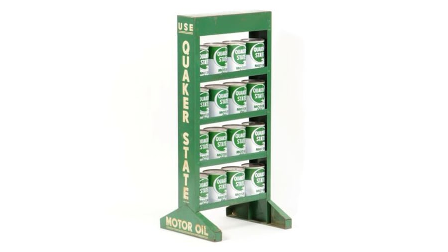 Quaker State Oil Can Display Rack 16.5x35.5x14 at The Road Art Auction ...