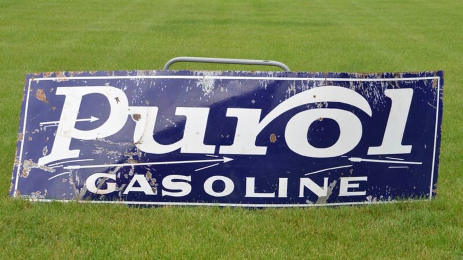 Purol Gasoline Sign SSP 114x36 at The Road Art Auction 2015 as F324 ...