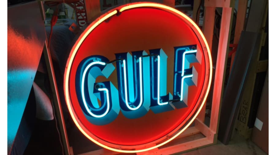 Gulf Neon Sign SSPN 42in Diameter for Sale at Auction - Mecum Auctions