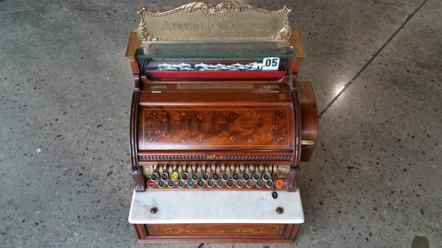 National Wood Cash Register at The Road Art Auction 2015 as S66 - Mecum ...