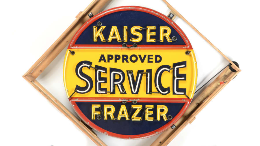 Kaiser Frazer Approved Service Neon Sign SSPN at The Road Art Auction ...