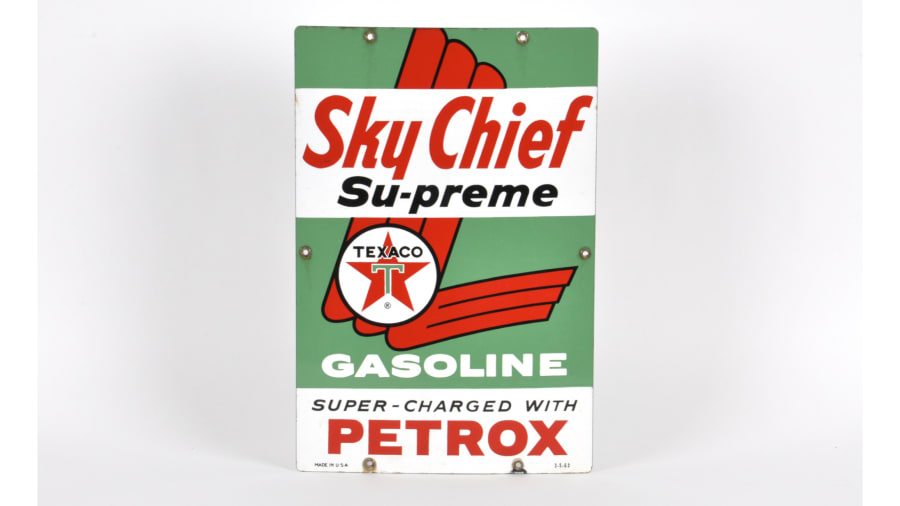Texaco Sky Chief Supreme Gas Pump Plate 62 SSP 12x18 for Sale at ...