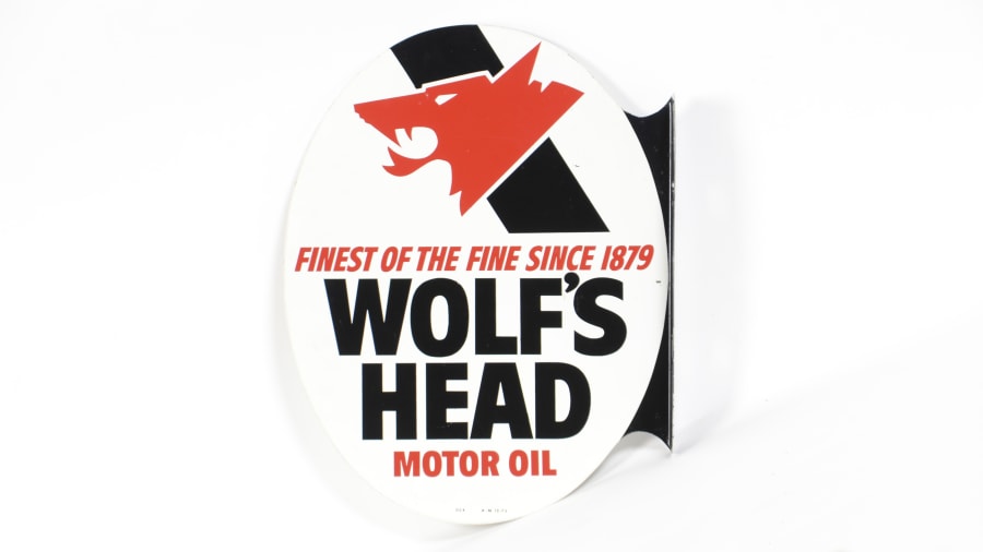 Wolfs Head Motor Oil Sign Oval DSTF at The Road Art Auction 2015 as U75 ...