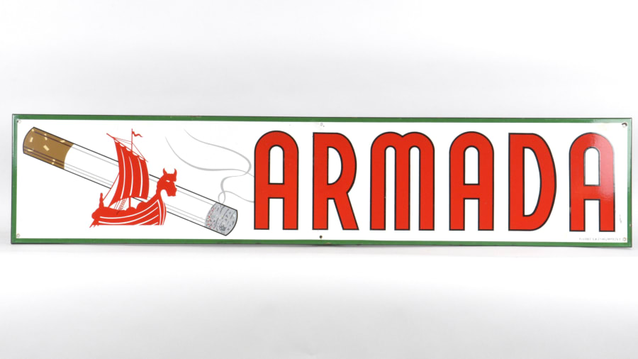 Armada Cigarettes Sign SSP 74x15.5 at The Road Art Auction 2015 as U129 ...