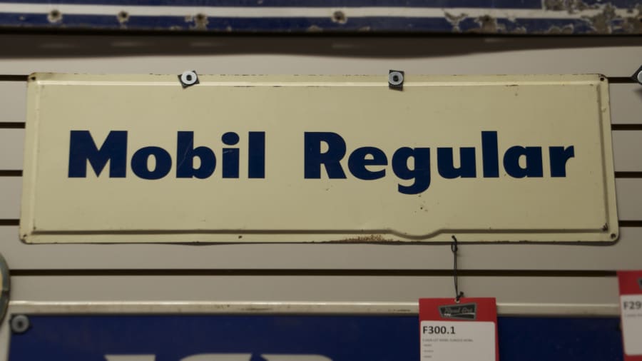 3 Sign Lot Mobil Sunoco Mobil at The Road Art Auction 2015 as F300.1 ...