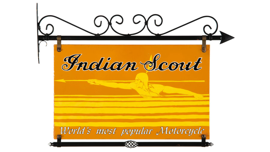 Indian Scout Sign With Bracket DSP 38x37 New Fantasy Sign at The Road ...
