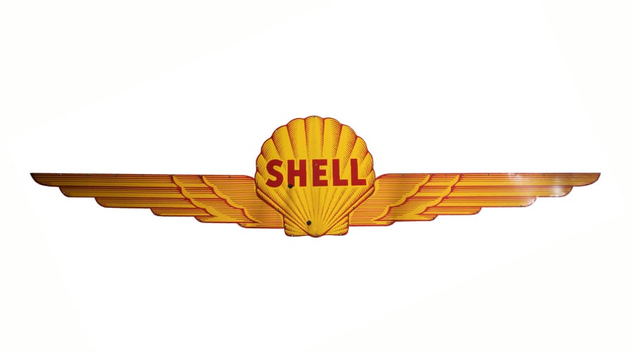 Shell Aviation Sign With Wings Yellow SSP 247.5x47.5 at The Road Art ...