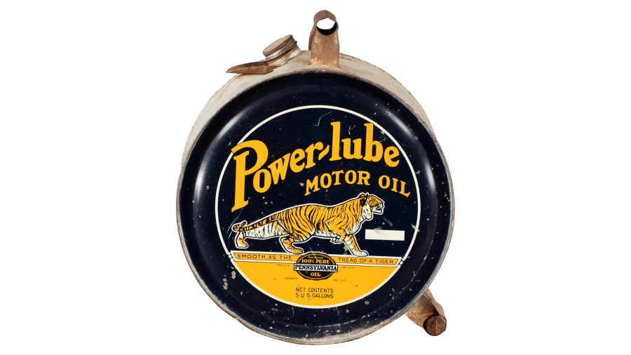 Power-Lube Motor Oil Five Gallon Rocker Oil Can at The Road Art ...