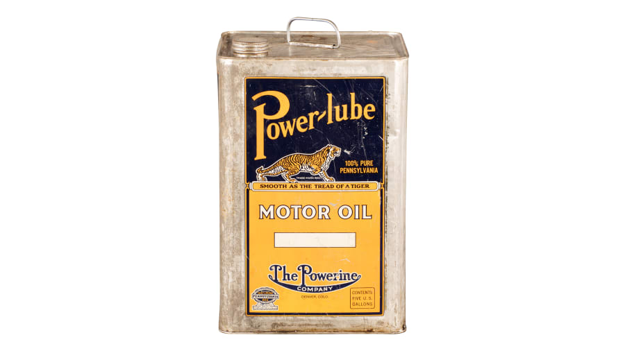Power-Lube Motor Oil The Powerine Company Oil Five Gallon Oil Can at ...