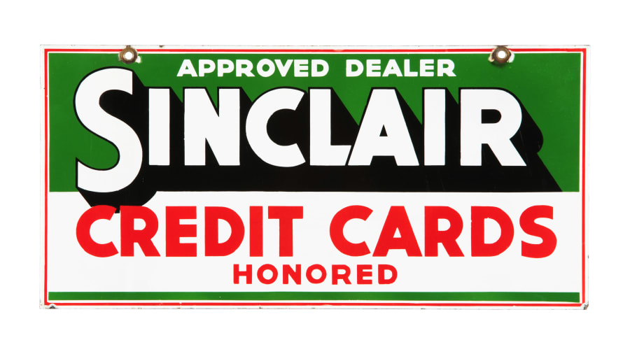 Sinclair Credit Cards Honored Sign DSP 28x13.5 at The Road Art ...