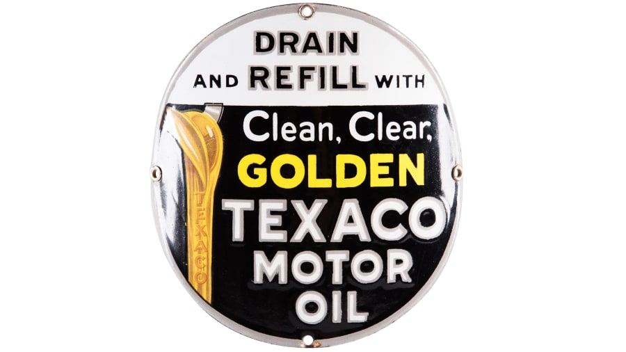 Texaco Clean Clear Golden Pp Sign SSP 7.5x8 at The Road Art Collection ...
