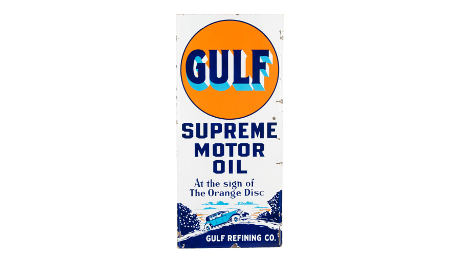 Gulf Supreme Motor Oil Vertical Sign SSP 27.5x60 at The Road Art ...