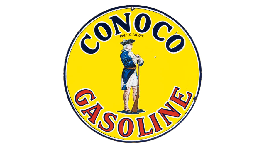 Conoco Gasoline Minuteman Sign DSP 25.5 Inches for Sale at Auction ...