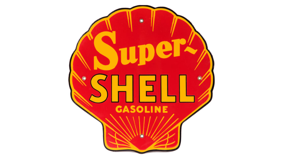 Super Shell Gasoline Pp Sign SSP 12x12.25 at The Road Art Collection ...