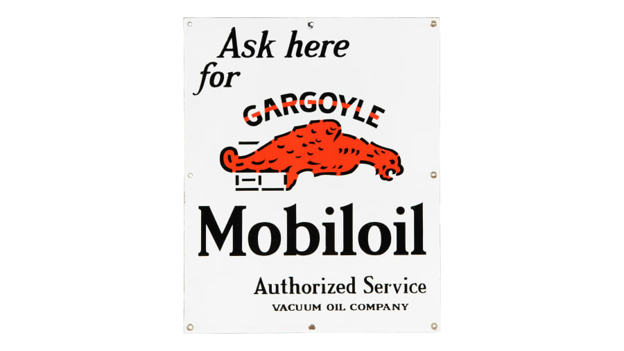 Mobiloil Gargoyle Cabinet Sign SSP 19.5x24 at The Road Art Collection ...