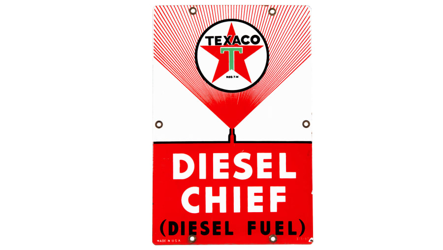 Texaco Diesel Chief Diesel Fuel Pp Sign SSP 8x12 at The Road Art ...