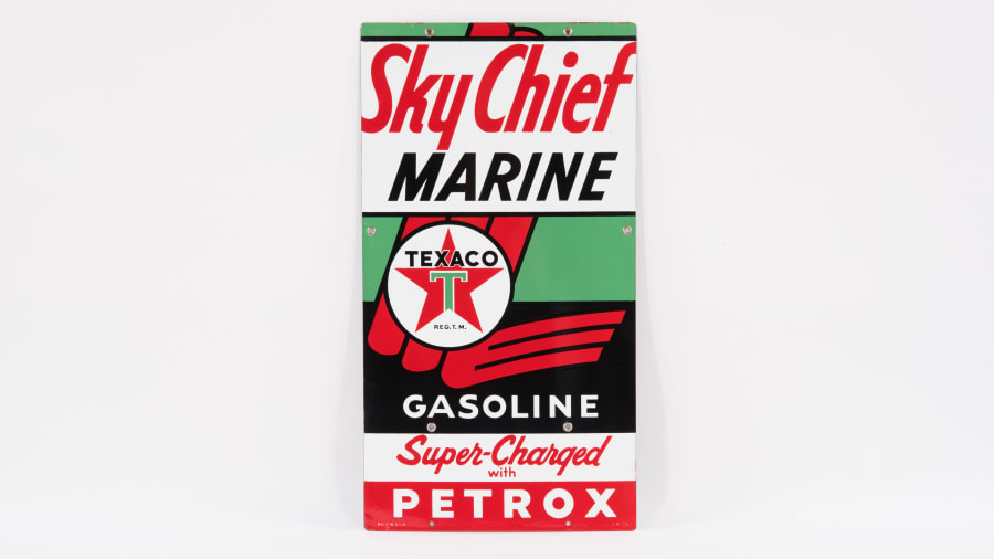 Texaco Sky Chief Marine Pp Sign SSP 12x22.5 at The Road Art Collection ...