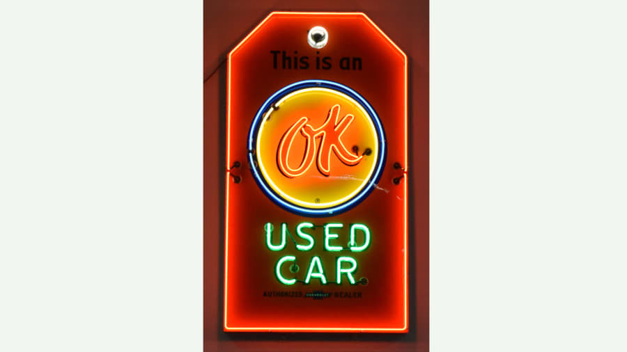 OK Used Cars Tag Neon Sign SSPN 40x72x9 at Indy Road Art 2017 as H132 ...