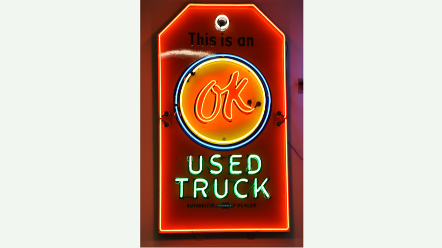 OK Used Truck Tag Neon Sign SSTN 41x72x9 at Indy Road Art 2017 as H133 ...