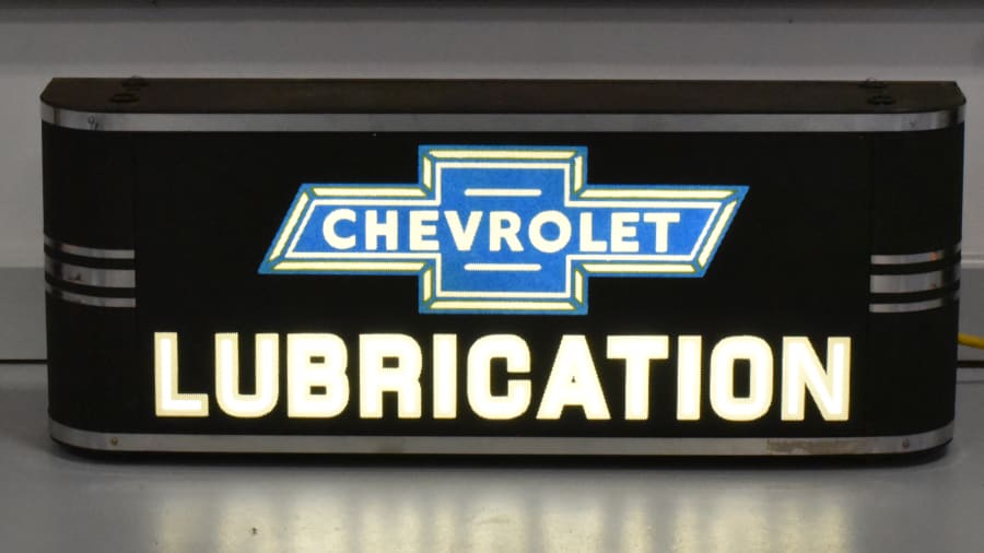 Chevrolet Lubrication Lighted Sign 27x11x6 at Indy Road Art 2017 as J91 ...