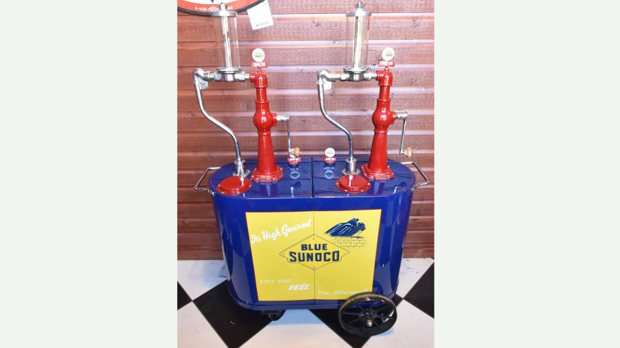 Blue SUNOCO Oil Cart 15x18 Damaged In Transit at Indy Road Art 2017 as ...