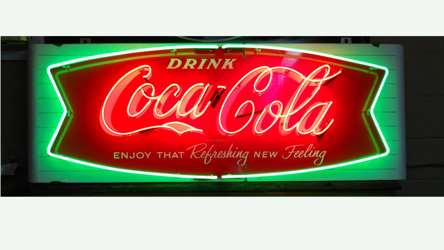 Coca-Cola Fishtail Neon Sign at Indy Road Art 2017 as K11 - Mecum Auctions