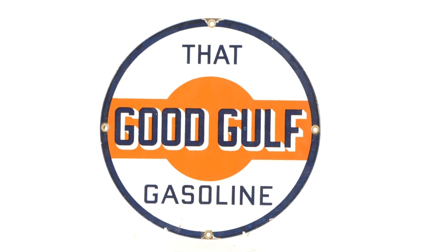 That Good Gulf Pump Plate Sign SSP 10.5 Round at Indy Road Art 2017 as ...
