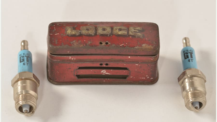 Lodge Spark Plug Tin With Contents at Indy Road Art 2017 as K22 - Mecum ...