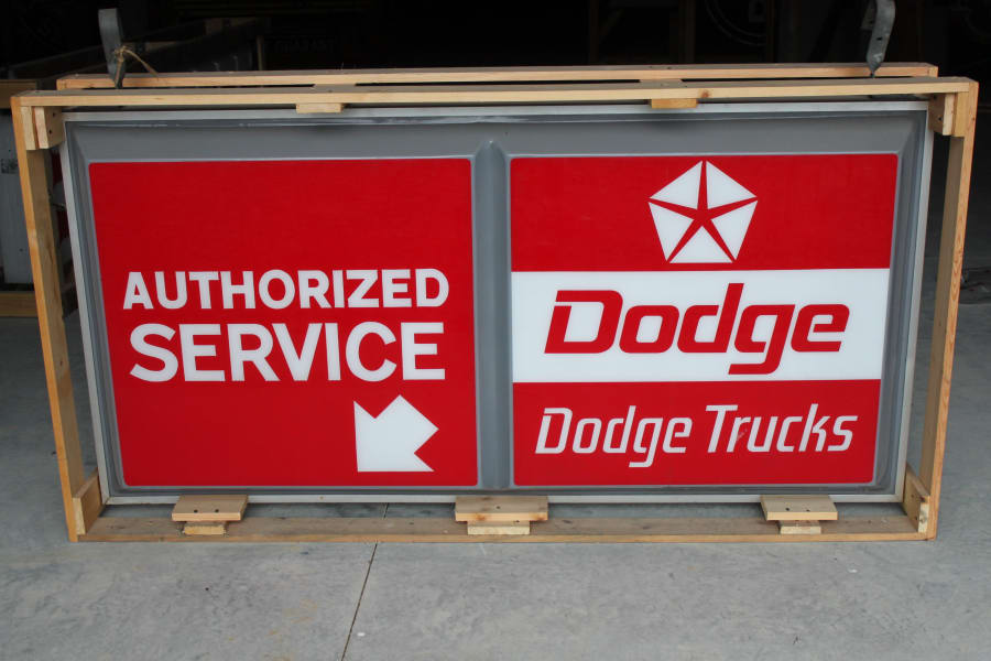 Authorized Service Dodge Trucks Sign DSL NOS 76 In. X 40 In. X 14 In ...