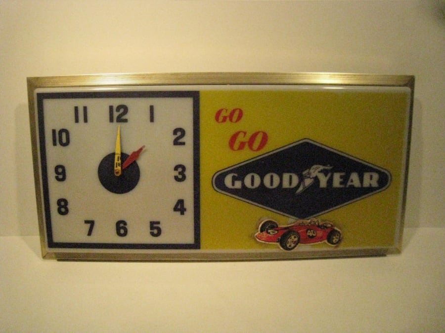 Goodyear Plastic Lighted Clock 25.5 In. X 12.5 In. at The Road Art ...