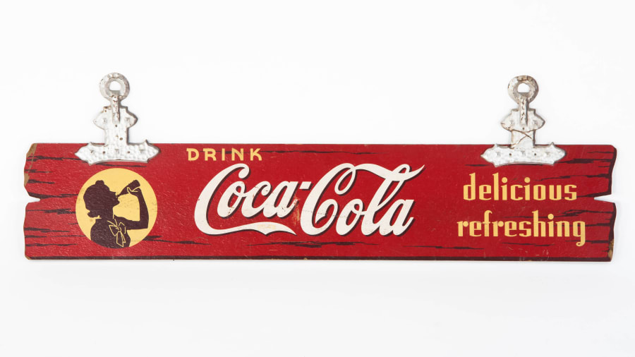 Coca-Cola Hanging Sign SSM 36 In. X 11 In. at The Road Art Collection ...