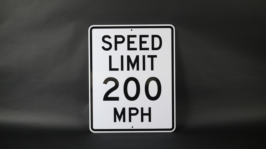 Speed Limit 200 MPH Sign 24x30 for Sale at Auction - Mecum Auctions