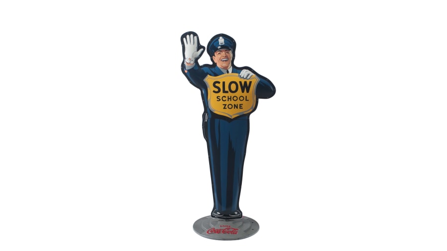 Original Coca-Cola Police Man School Zone Curb Stand at Harrisburg Road ...