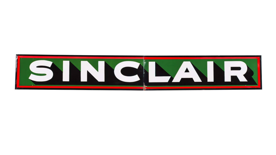 Vintage 1940s-50s Sinclair Porcelain Strip Sign 164x24, 2 Pieces at ...