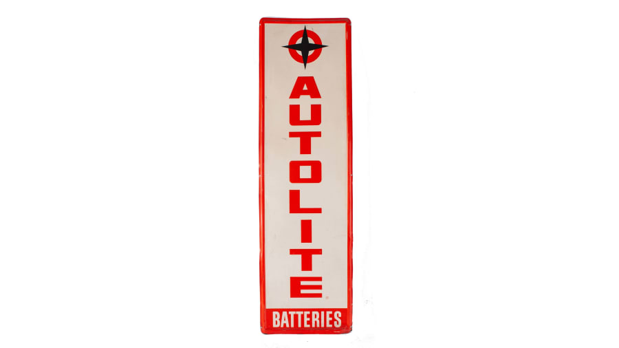 1960s Original Autolite Batteries Single-Sided Tin Sign 60x18 for sale ...