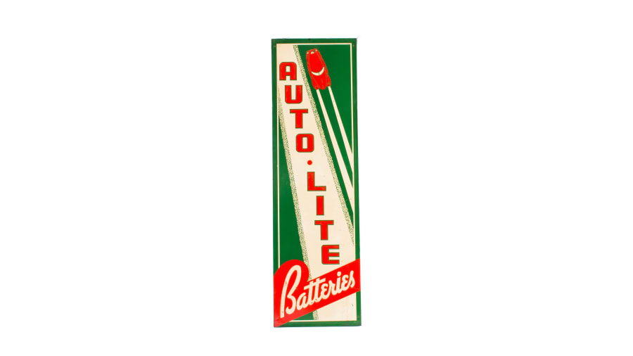Vintage 1940s Autolite Batteries Tin Sign With Car 18x60 for Sale at ...