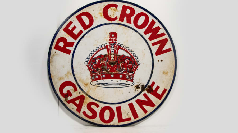 Original Red Crown Gasoline Double-Sided Porcelain Sign 30-in for Sale ...